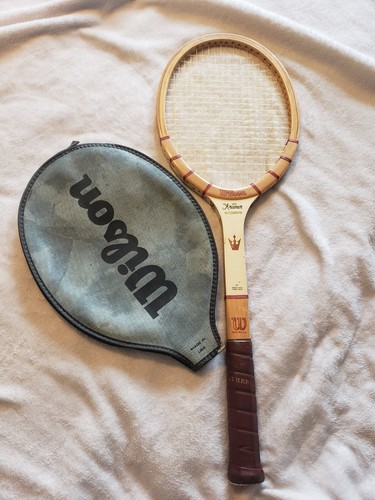 Vintage Wilson Autograph Jack Kramer Wooden Tennis Racket 4 5/8 Leather ...