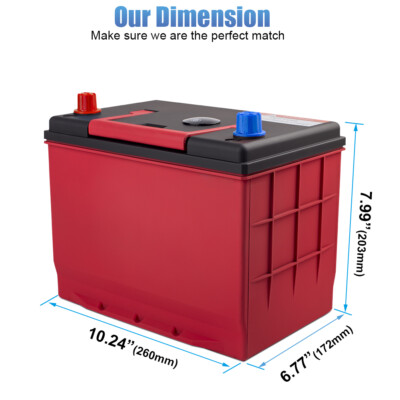 12V 80D26R 80Ah Group 24R Lithium Iron Phosphate Car Battery LiFePO4 ...