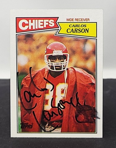CARLOS CARSON Signed Autograph 1987 Topps Football Card #164 Kansas ...