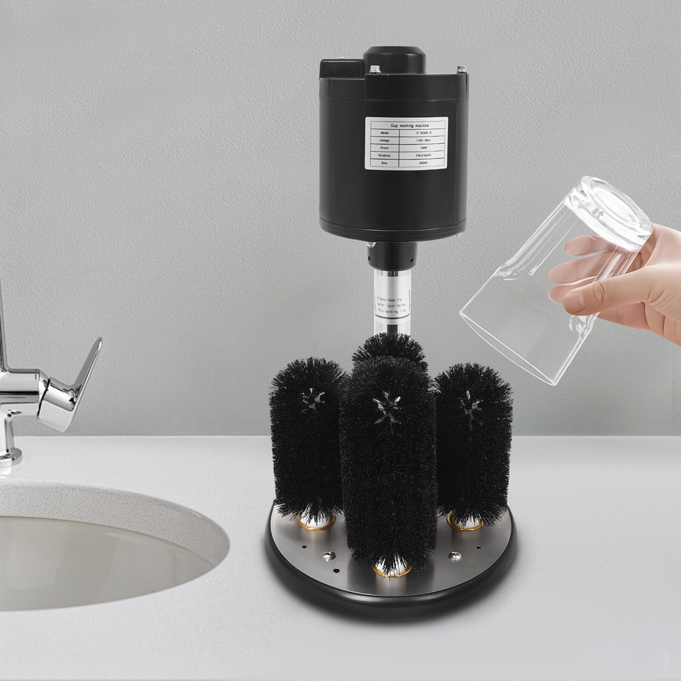 Electric Glass Washer 5-Brush Electric Commercial Wine Glass Cleaning ...