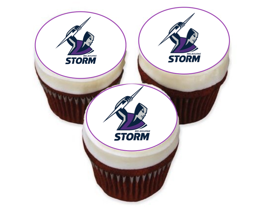 MELBOURNE STORM Edible Cake Cupcake Cookie Toppers Icing Image Rugby ...