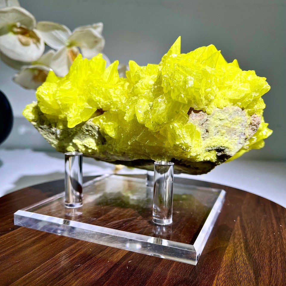 7.72LB Rare yellow sulfur crystal quartz crystal mineral specimen | eBay