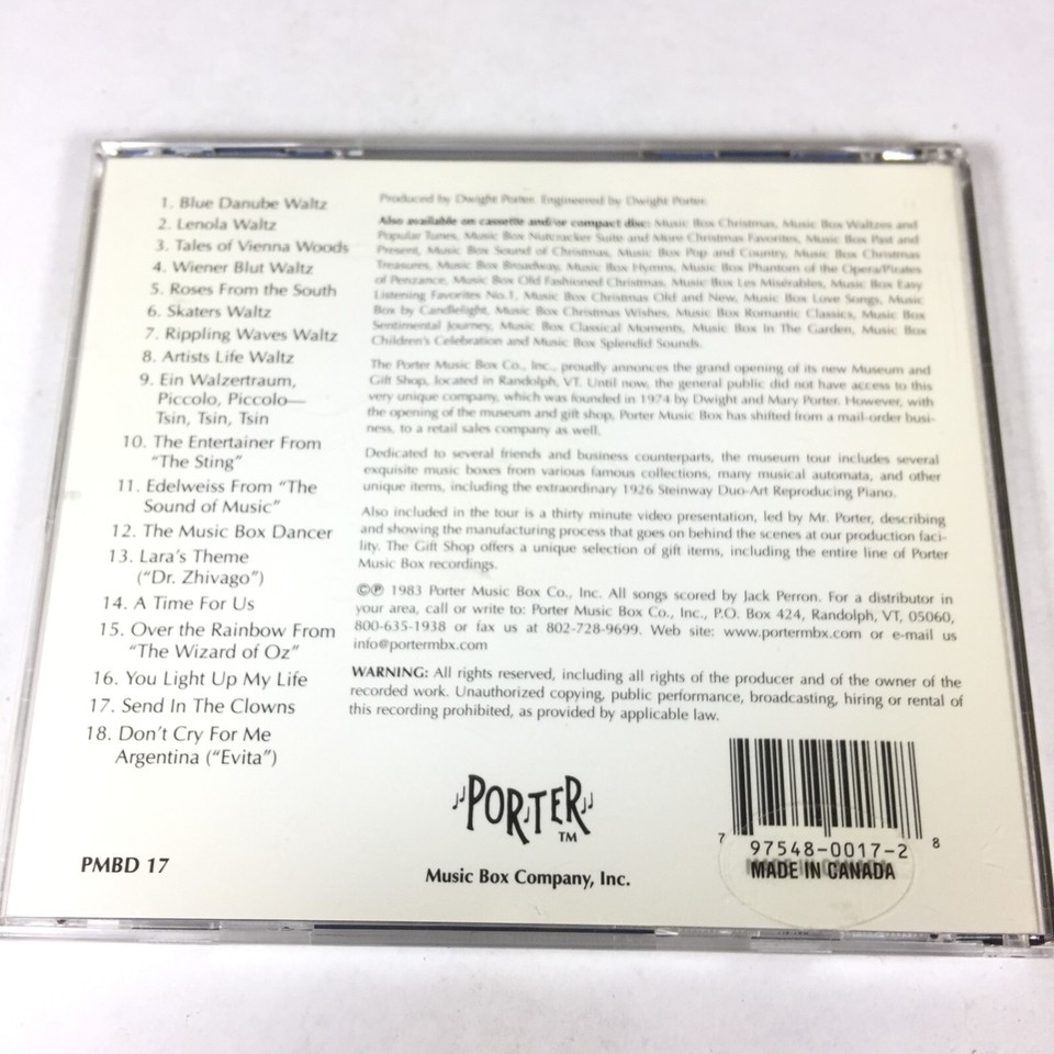 Porter Music Box Waltzes and Popular Tunes - AUDIO CD | eBay