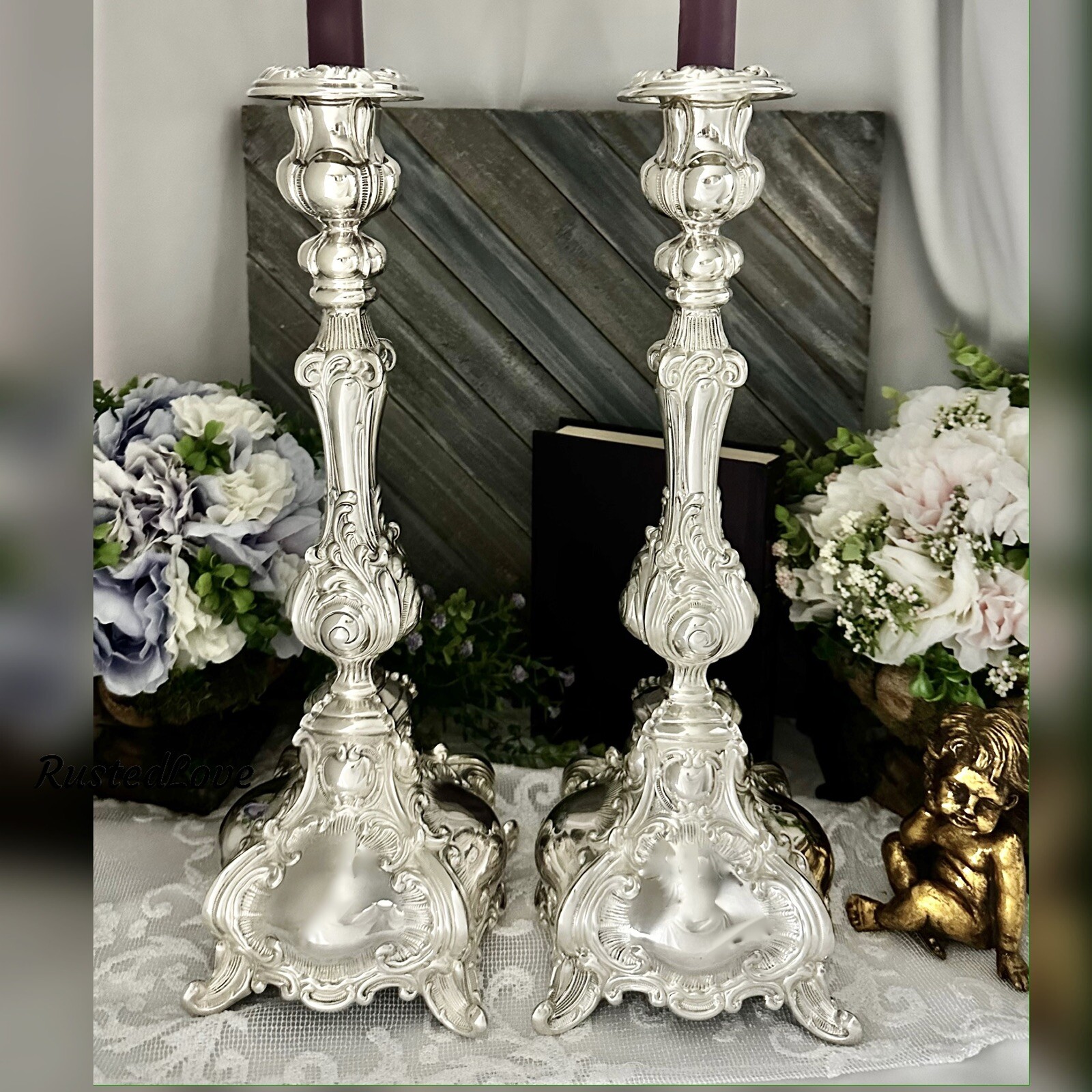 Hazorfim Sterling Candlesticks Ben Yehuda XL Legacy Heirloom Collection ...