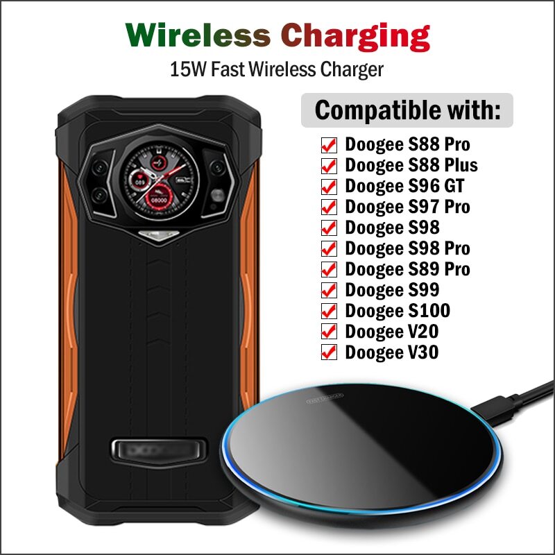 15W Wireless Charger For Doogee S100 S98 S95 S96 GT S97 S89 S88 Plus ...