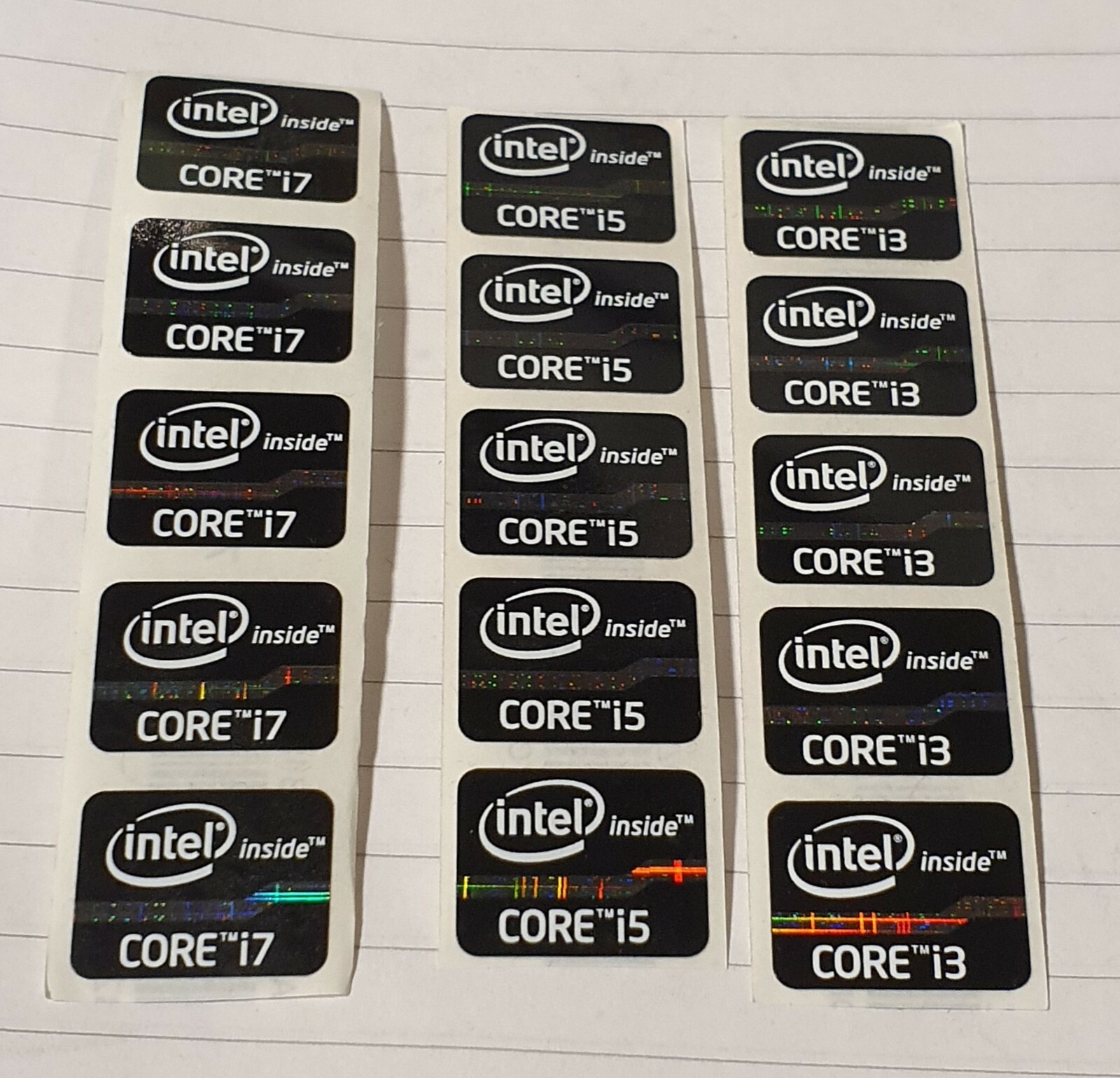 Genuine Intel Core i3 i5 i7 Inside Black Case Badge Stickers 2nd 3rd ...