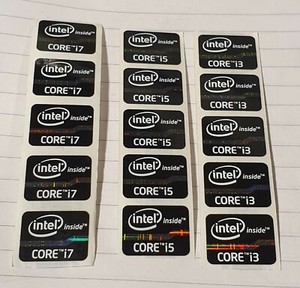 Genuine Intel Core i3 i5 i7 Inside Black Case Badge Stickers 2nd 3rd ...