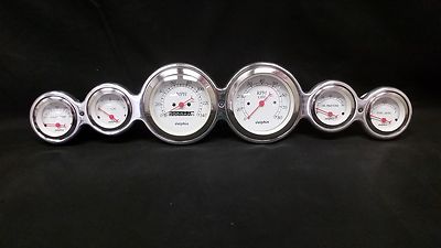 6 GAUGE STREET ROD HOT ROD UNIVERSAL DASH CLUSTER WHITE | eBay