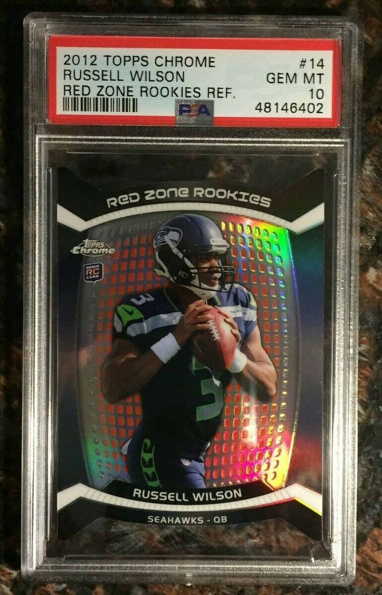 2012 Topps Chrome #14 Russell Wilson Red Zone Rookies Ref RC PSA 10 GEM ...
