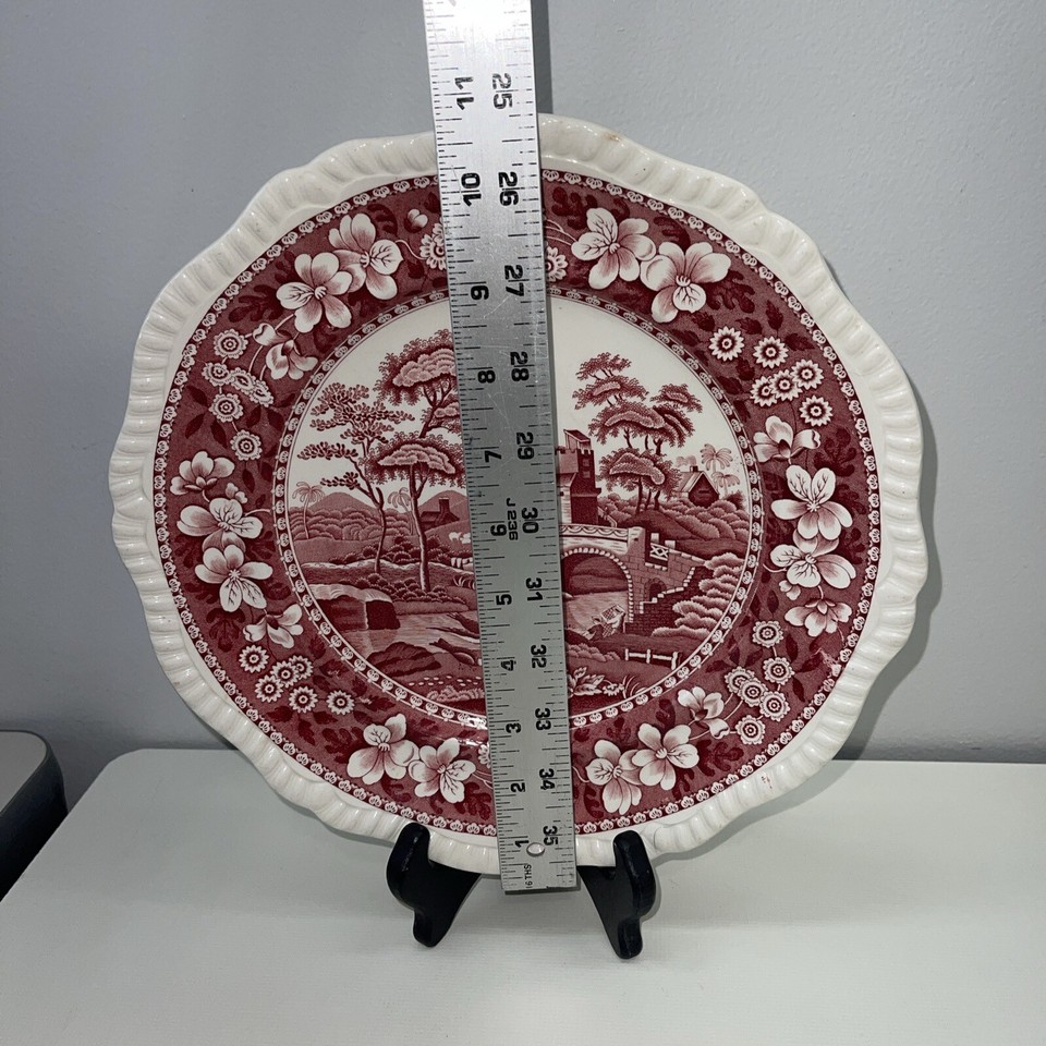 Copeland Spode’s Tower Spode Pink Dinner Plate England Red Vintage 10.5 ...