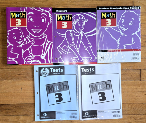 Math 3 BJU *NEW Worktext, Reviews, Student Manipulatives, Tests ...