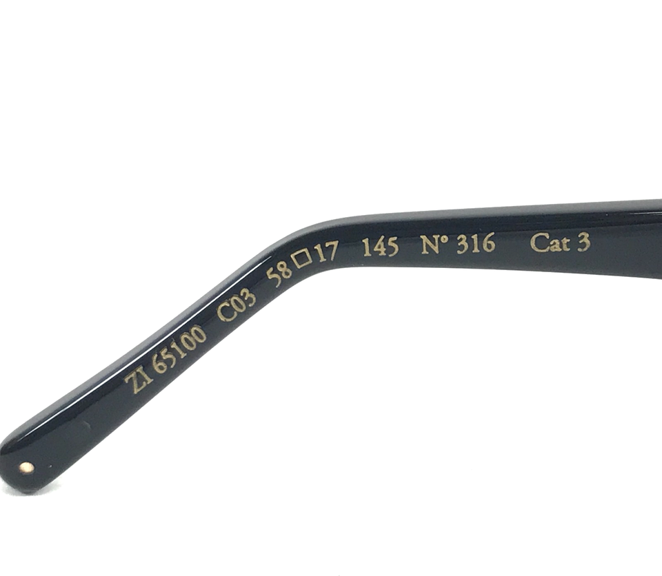 Zilli Sunglasses ZI65100 C03 Black Gold Pilot Frames with Gray ...