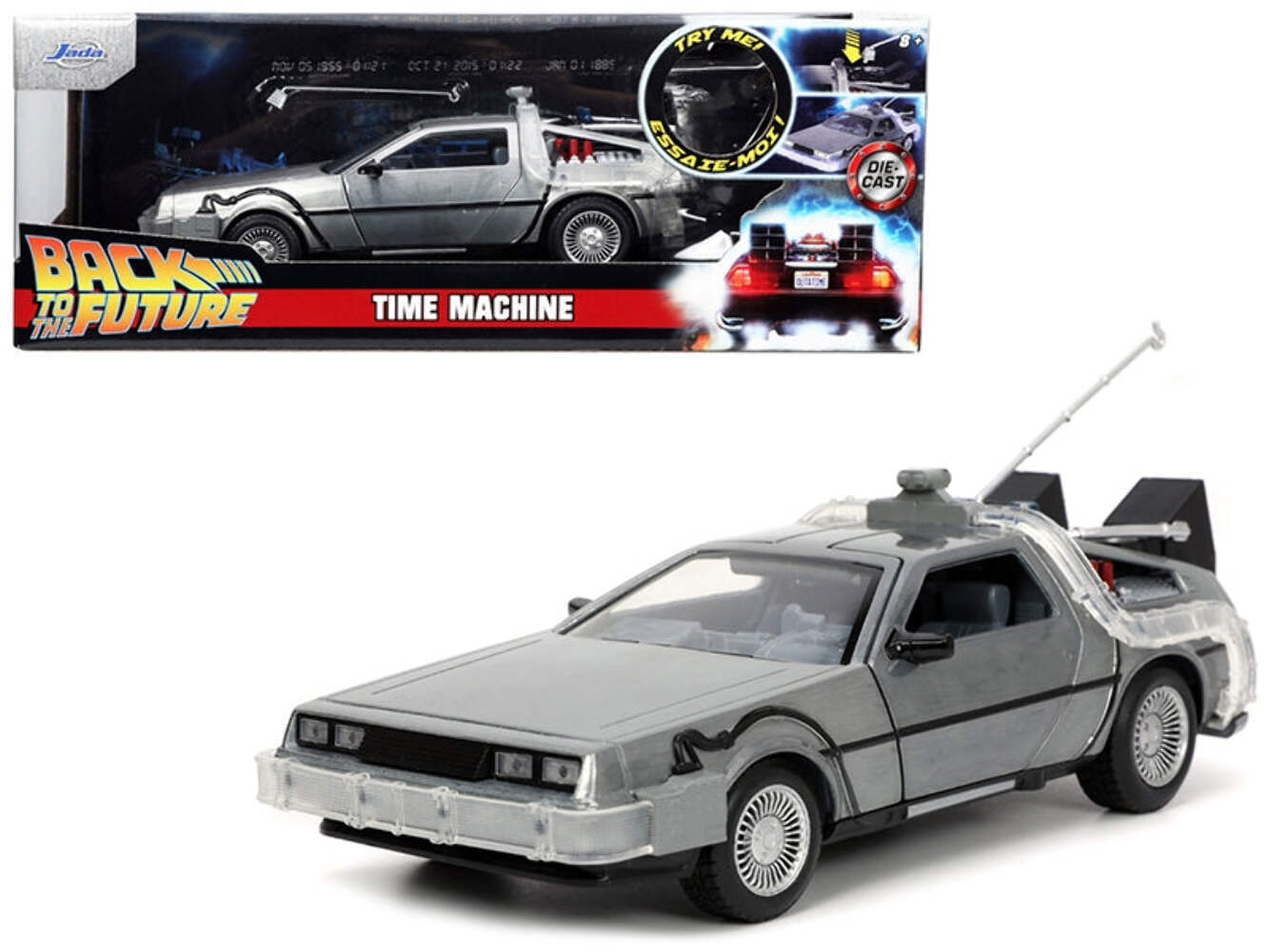 DeLorean Brushed Metal Time Machine with Lights "Back to the Future ...