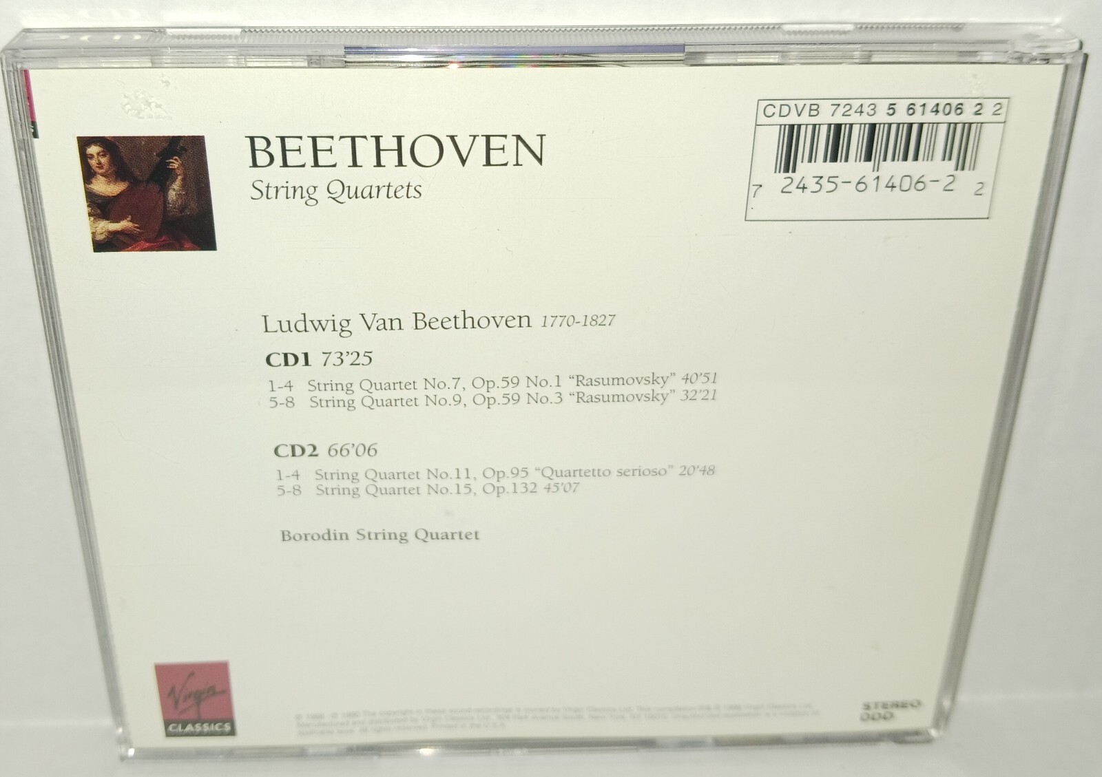Beethoven String Quartets No 7 9 11 15 CD 1998 Virgin Classics 2 Discs Borodin | eBay