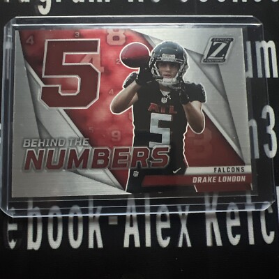 DRAKE LONDON 2022 PANINI ZENITH SILVER PRIZM BEHIND THE NUMBERS FALCONS ...