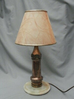 Vintage/Antique - Copper Fire Hose Table Lamp with Marble/Onyx Base ...