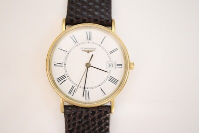 VINTAGE Longines Grande Classique White Dial Roman Quartz Mens Watch ...