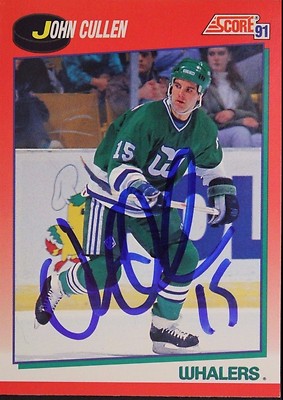 John Cullen Whalers Autographed 1991 Score #7R Hockey Card JSA 16H | eBay