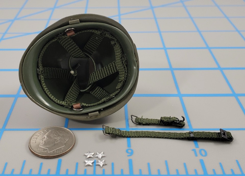 DID WWII US army General Patton metal helmet & stars 1/6 scale toys ...