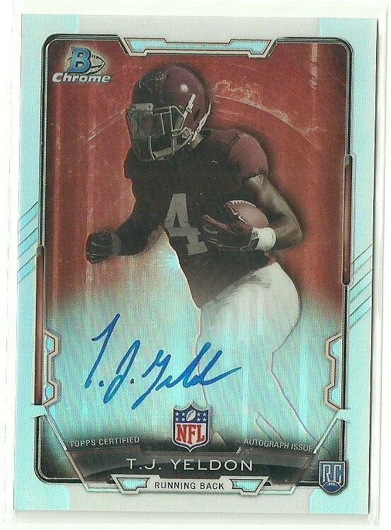 2015 Bowman Chrome T.J. YELDON Rookie AUTOGRAPH Alabama Rc AUTO ...