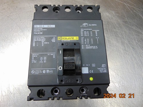 SQUARE D FAL34100 100A 100 AMP 3-POLE CIRCUIT BREAKER | eBay