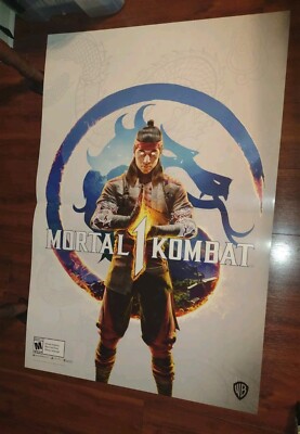 Mortal Kombat 1 Liu Kang GameStop Promo Poster Banner 2023 Double Sided ...