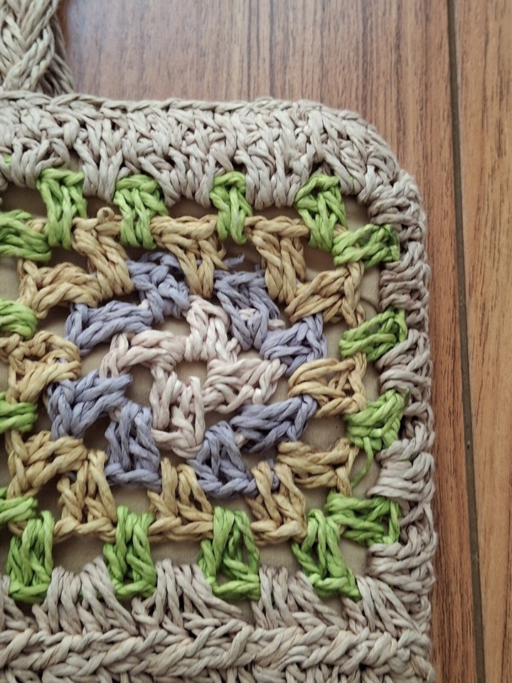 Vintage Women's Lucky Brand Straw Flower Crochet Summer Shoulder Tote ...