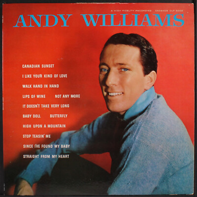 ANDY WILLIAMS: andy williams CADENCE 12" LP 33 RPM | eBay