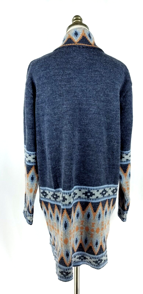 L Love Womens Size M Aztec Tribel Open Front Knit Duster Cardigan Coat ...