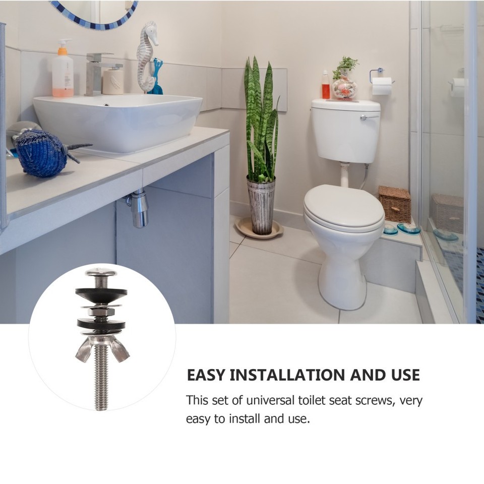 2 Sets/4pcs Toilet Seat Fixing Bolt Bolts Mounting Screws for Tank ...