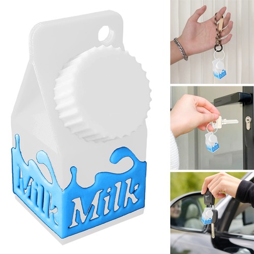 Miniature Milk Carton Keychain Portable Container Mini Pill Holder for ...