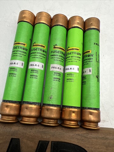 New Lot of 5 Bussmann FRS-R-5 Time Delay Fuse 600VAC 300VDC 5A | eBay
