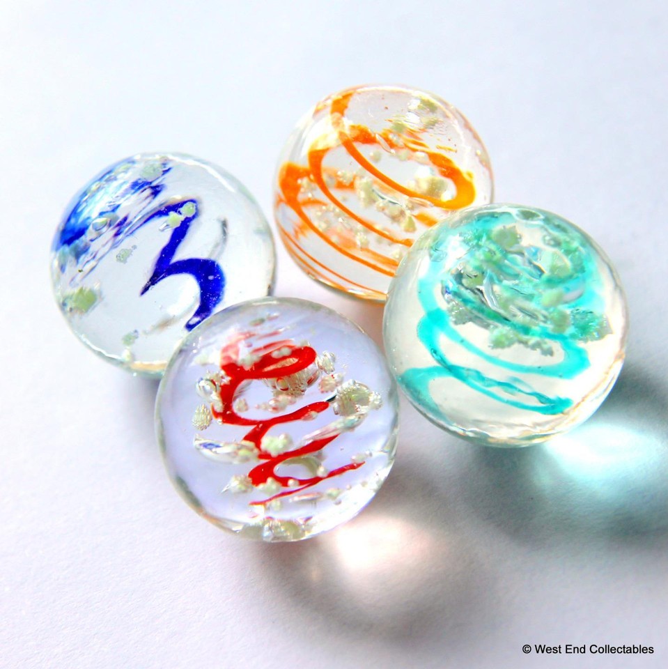 4 x 16mm Luminescent Glow In The Dark Glass Marbles - Handmade ...
