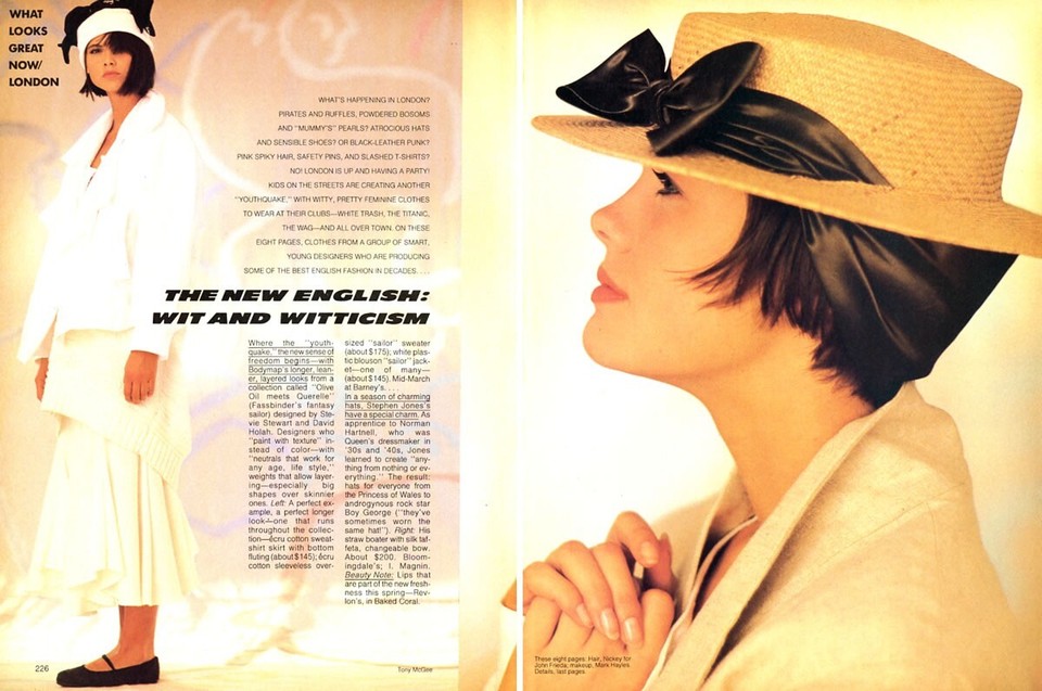 1984 Tony McGee Jo Kelly 8-page MAGAZINE EDITORIAL new english: wit ...