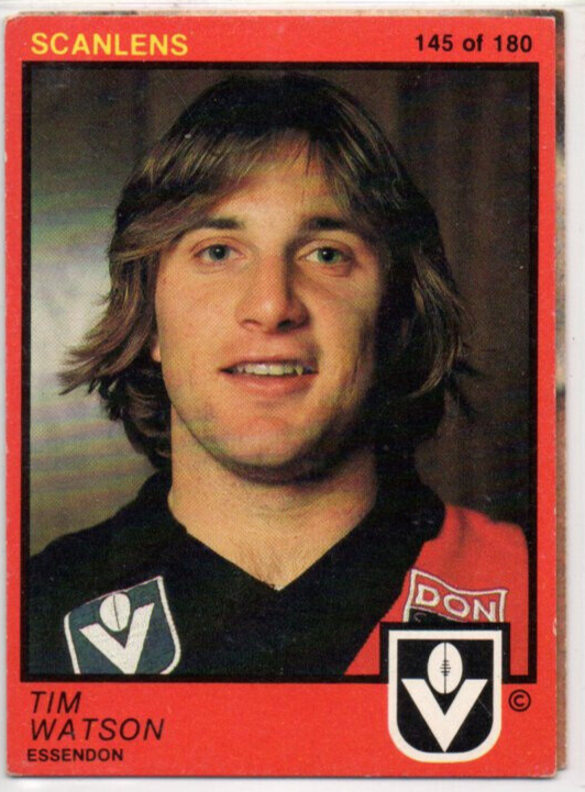 1982 AFL VFL SCANLENS FOOTBALL CARD - 145 Tim WATSON (ESSENDON) NM/EXCE ...