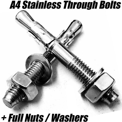 M6 A4-316 MARINE STAINLESS STEEL THROUGH BOLT ANCHOR RAG RAWL ...