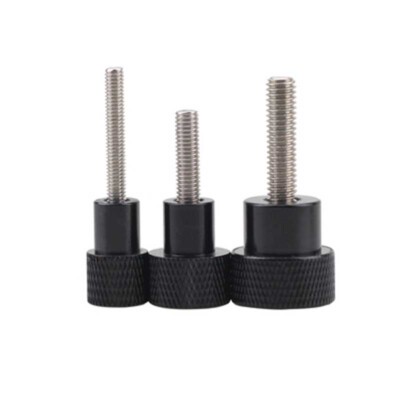 2pcs M3 Aluminum alloy handle screw high head knurled step hand-twist ...