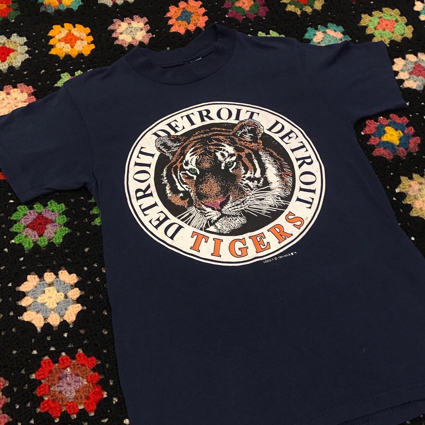 Vintage Single Stitch 1991 LOGO 7 MLB Detroit Tigers … - Gem