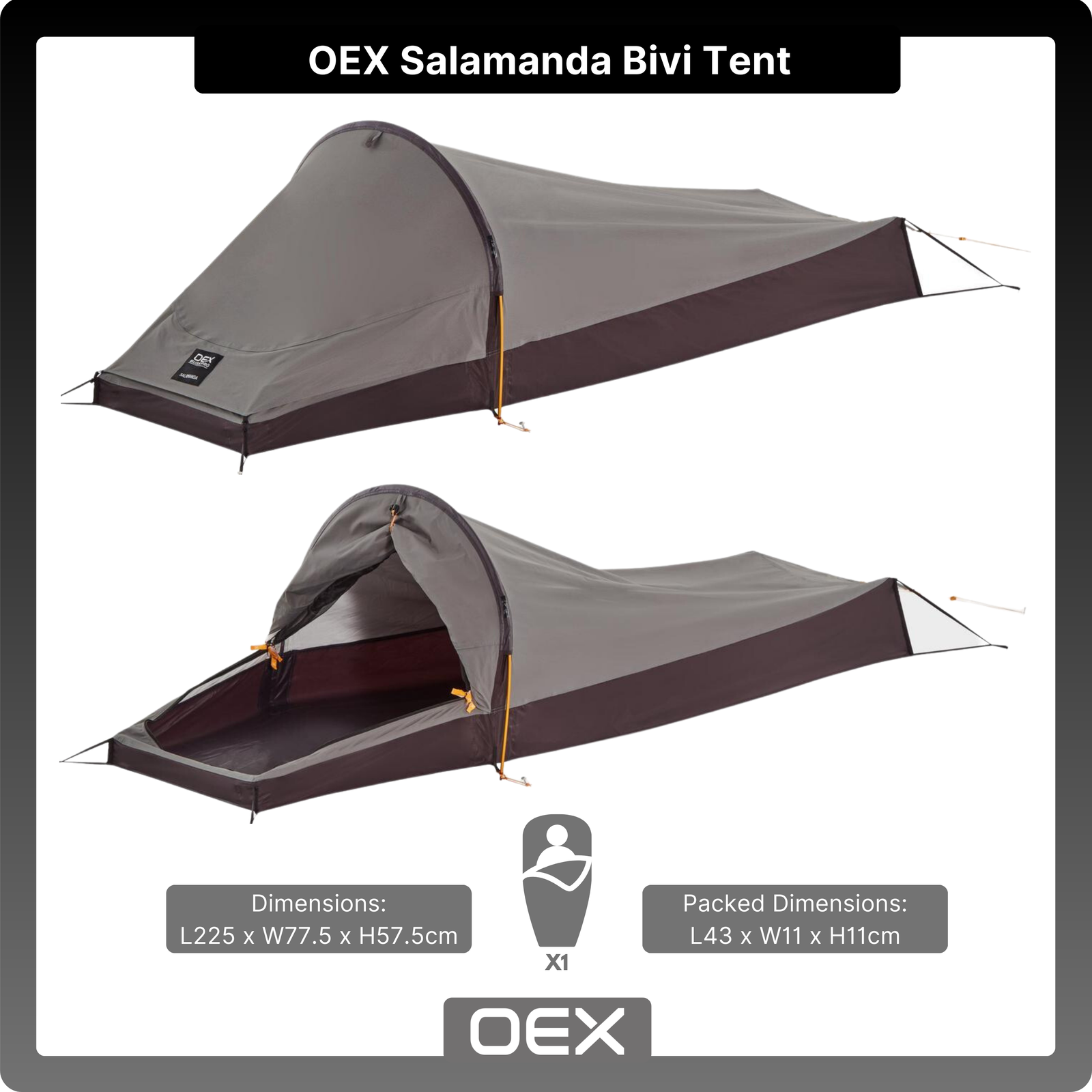 OEX Compact and Lightweight Bush Pro Salamanda Bivi Tent for 1 Person ...