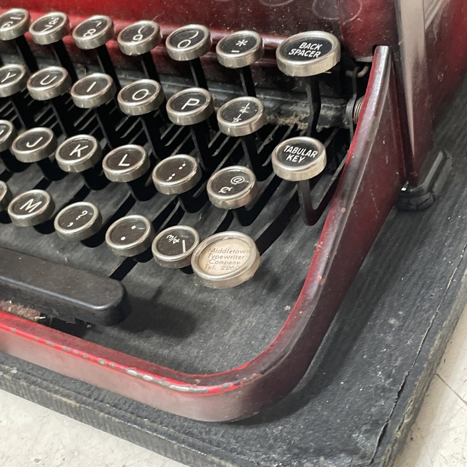Rare Antique Royal Typewriter Red Maroon Custom Middletown Key | eBay