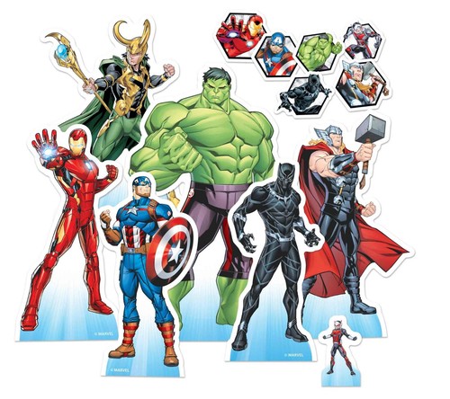 Marvel Avengers Table Top Cardboard Cutouts - Set of 7 Party Pack Iron ...
