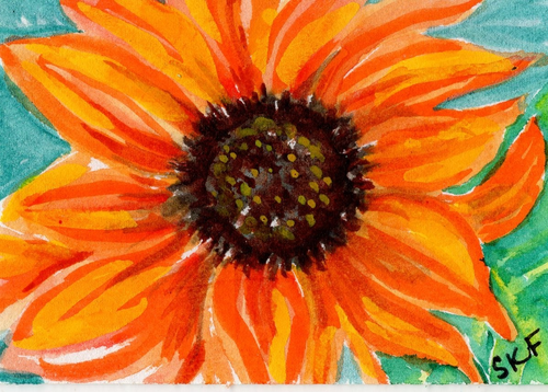 Sunflowers ACEO Original Watercolor Painting by Sharon Foster Mini Art ...