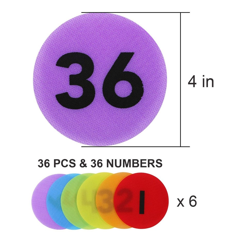 Carpet Spot Markers with Numbers 1-36 for Teachers and Kids, Classroom ...