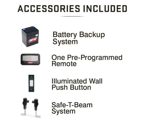 Genie 1/2 Hpc Ultra Quiet Belt Drive Garage Door Opener Battery Back-Up ...