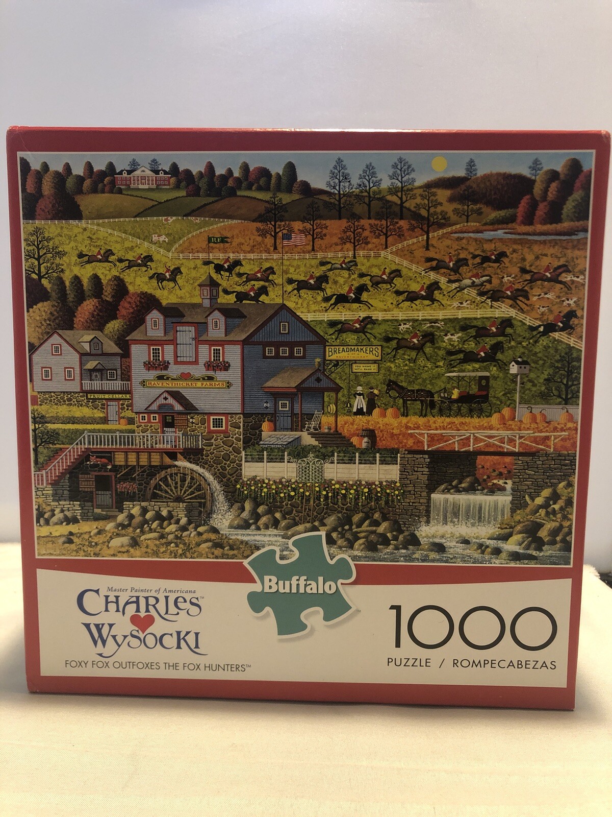 Charles Wysocki's 1000 Piece Puzzle Foxy Fox Outfoxes The Fox Hunter ...