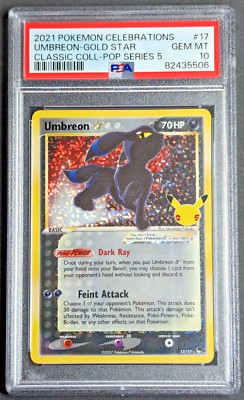 Umbreon Gold Star PSA 10 GEM MINT 2021 Celebrations Classic Coll #17 ...