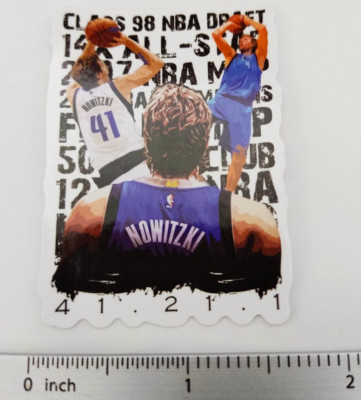 Dirk Nowitzki Mavs Waterproof Glossy Vinyl Logo Decal Sticker 2.25"x1.5 ...