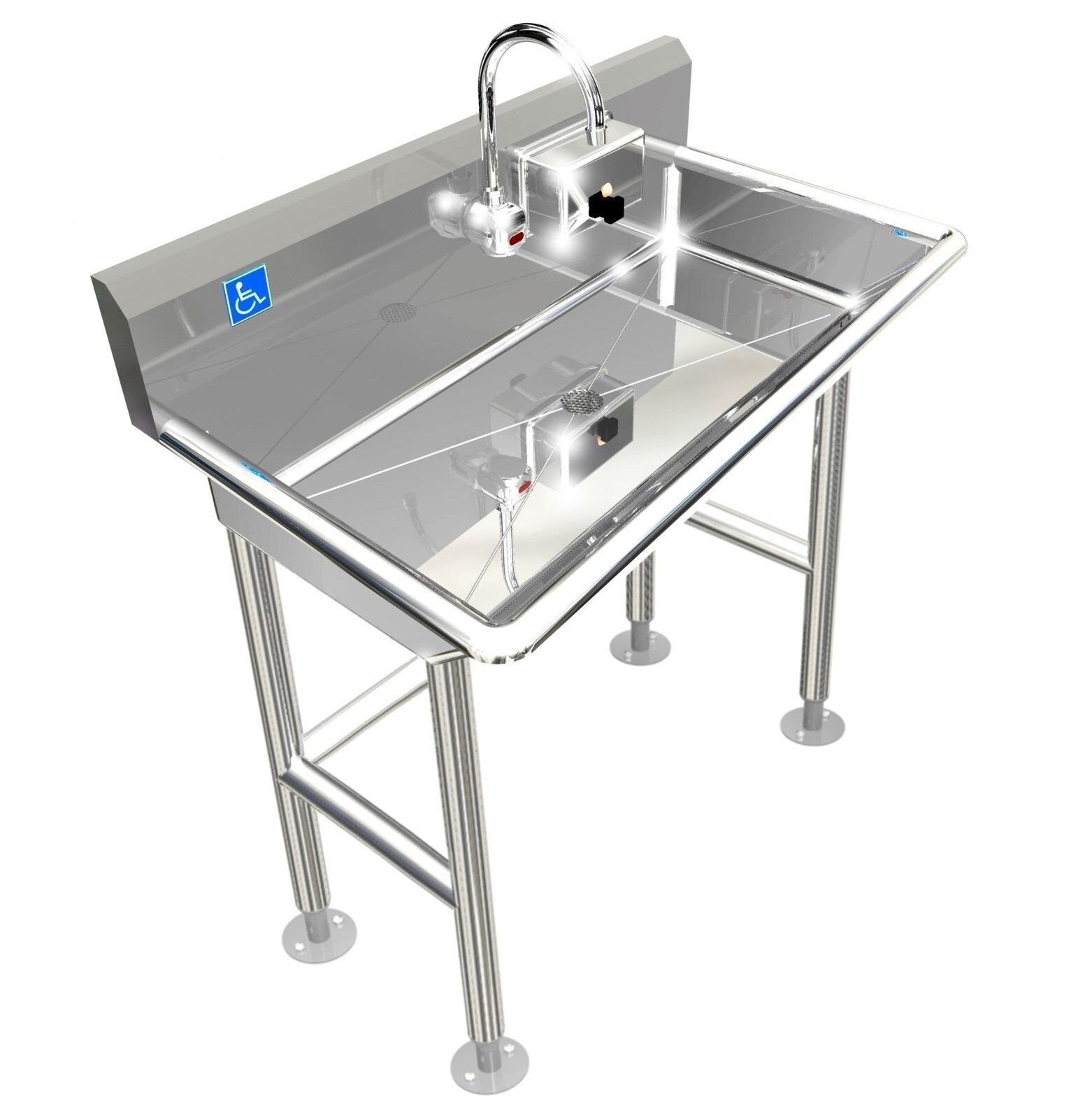 ADA HAND WASH SINK 1 STATION 40" ELECTRONIC FAUCET FREE STANDING ...