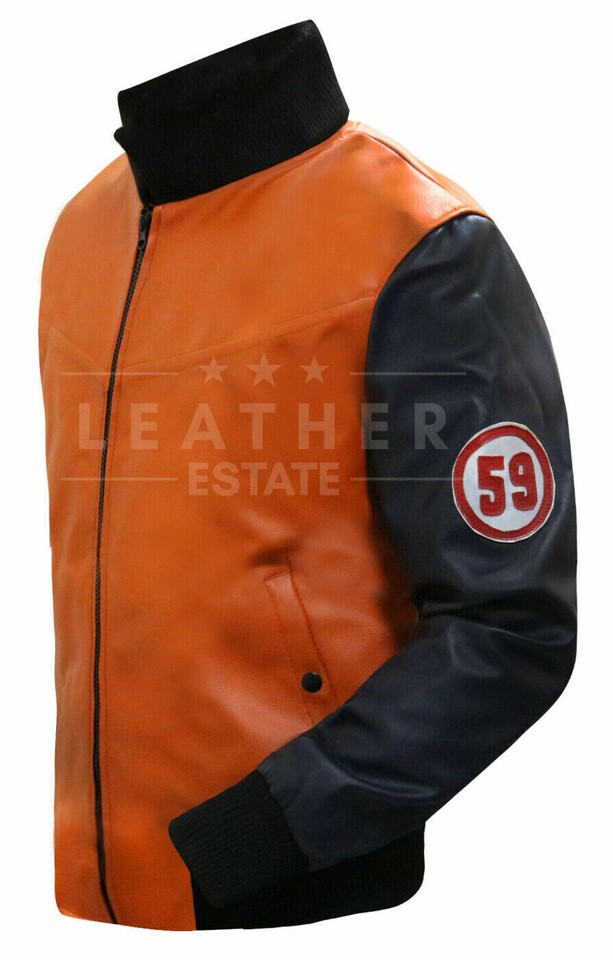 Mens Dragon Ball Z Goku 59 Jacket, Cosplay Orange Leather Jacket | eBay