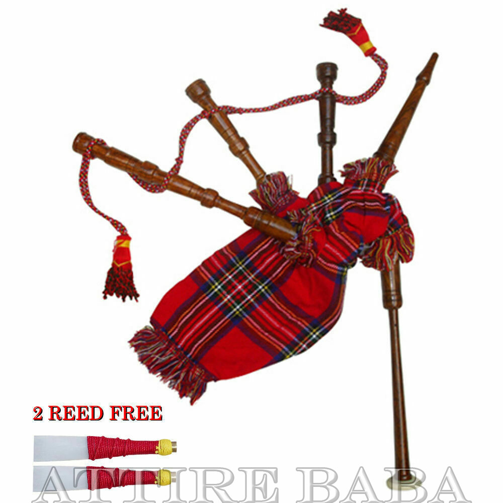 Scottish Rosewood Baby Mini Toy Bagpipe Royal Stewart Cover & Cord 2 ...